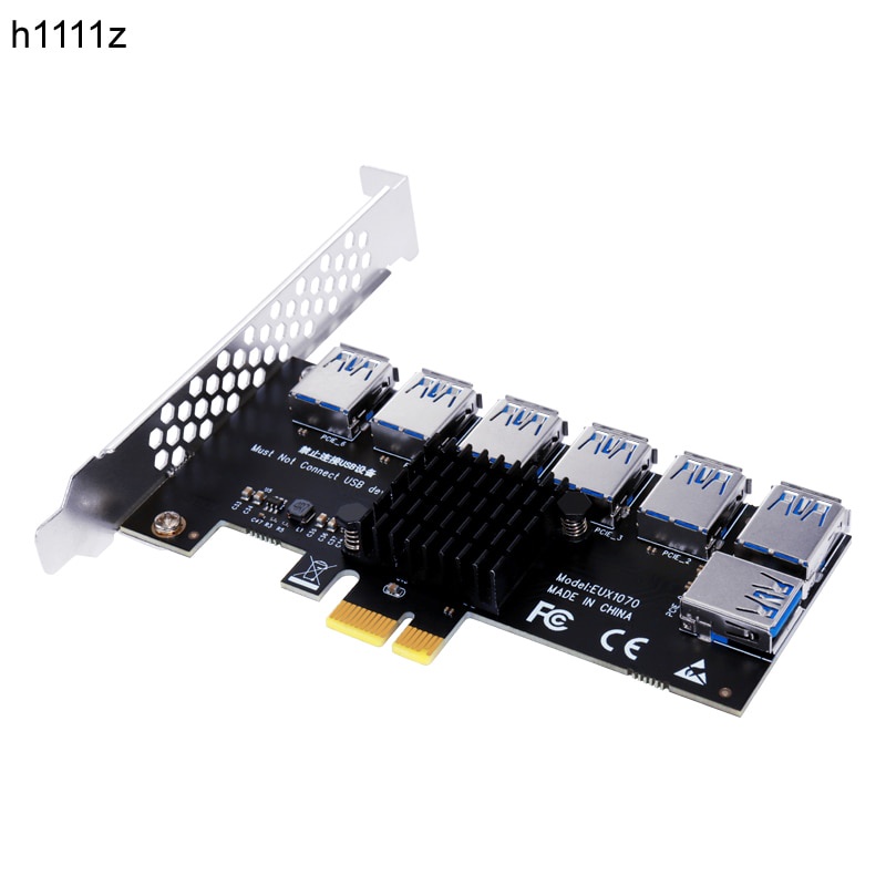 Gold PCI Express Multiplier Riser PCIE 1 to 7 PCI Express X16 USB Miner ...