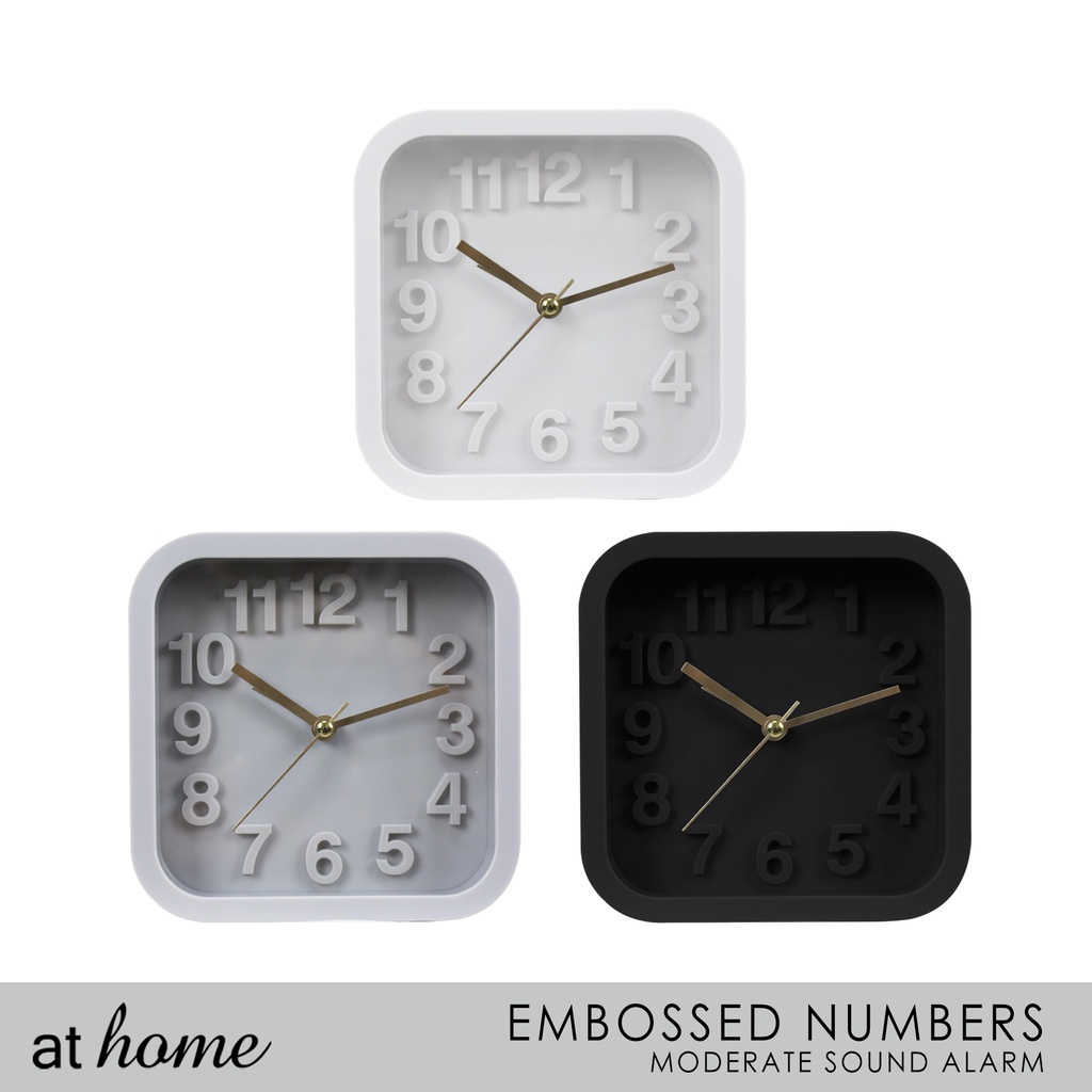 At Home Minimalist 3D Square Analog Nordic Alarm Clock Moderate Alarm ...