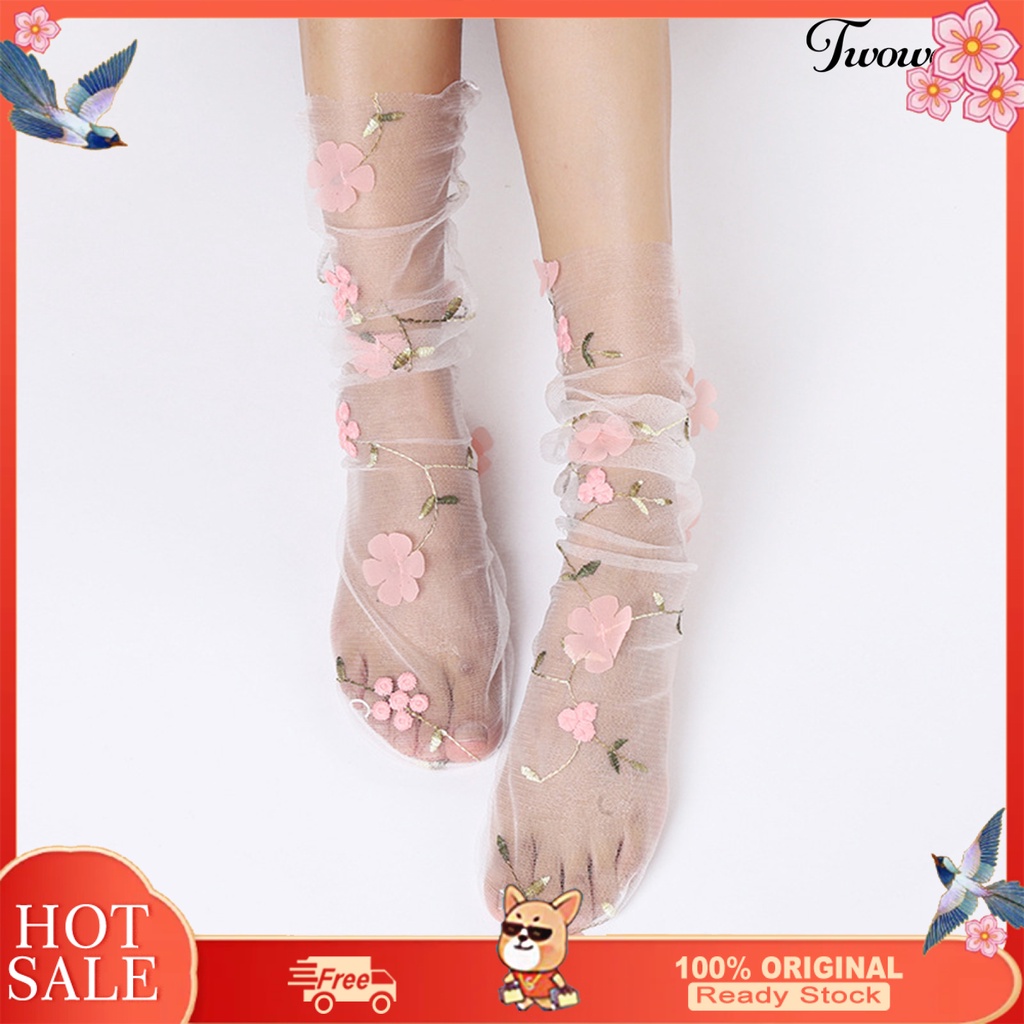 twowood Invisible Lace Socks Novelty Glitter Pile Socks Transparent ...