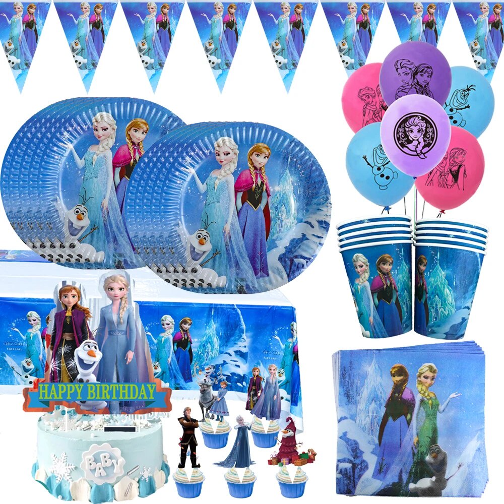 Disney Elsa Anna Frozen Queen Party Supplies Paper Cup Paper Plates ...