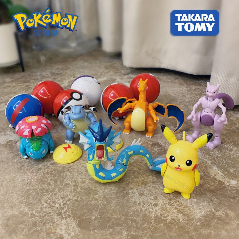 20s Kawaii Pokemon Figures Toys Variant Ball Model Anime Pikachu Jenny Turtle Mewtwo Poke Ball