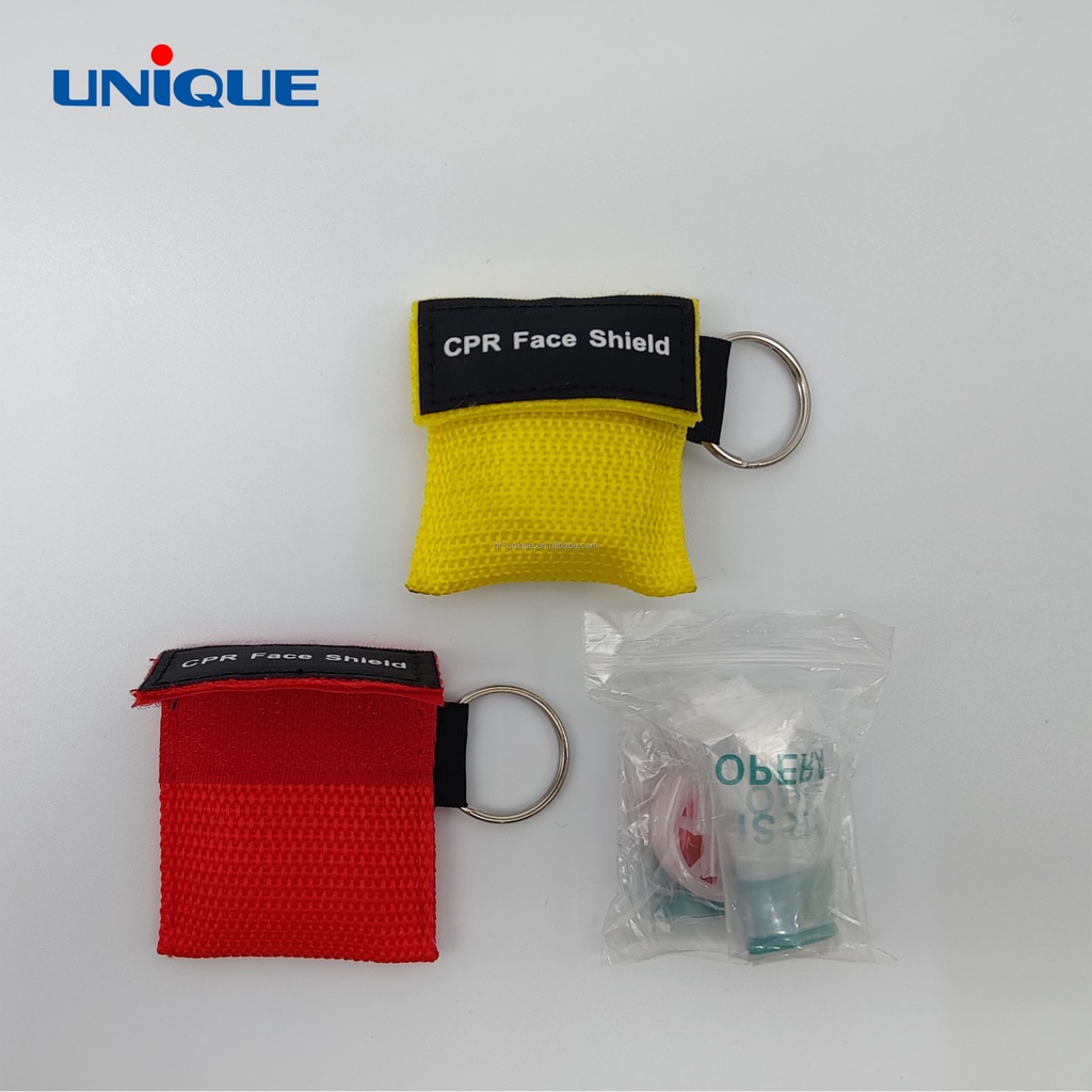 2021 One-way Valve Cpr Shields nylon bag Emergency Survival Keychain ...