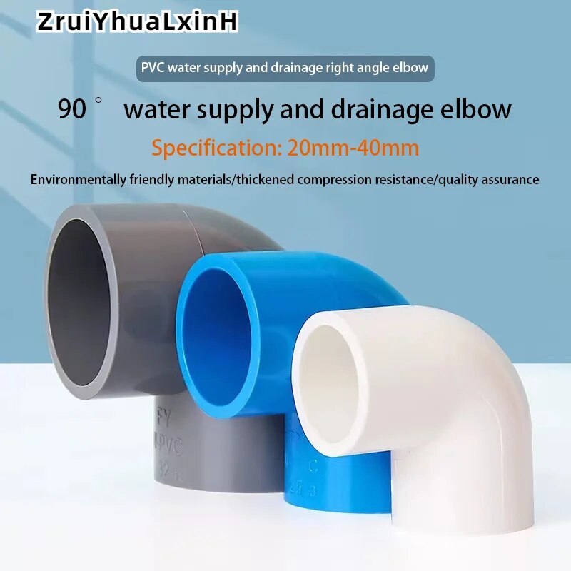 PVC 90 ° Elbow Water Pipe Fittings, Water Supply Pipe Right Angle ...