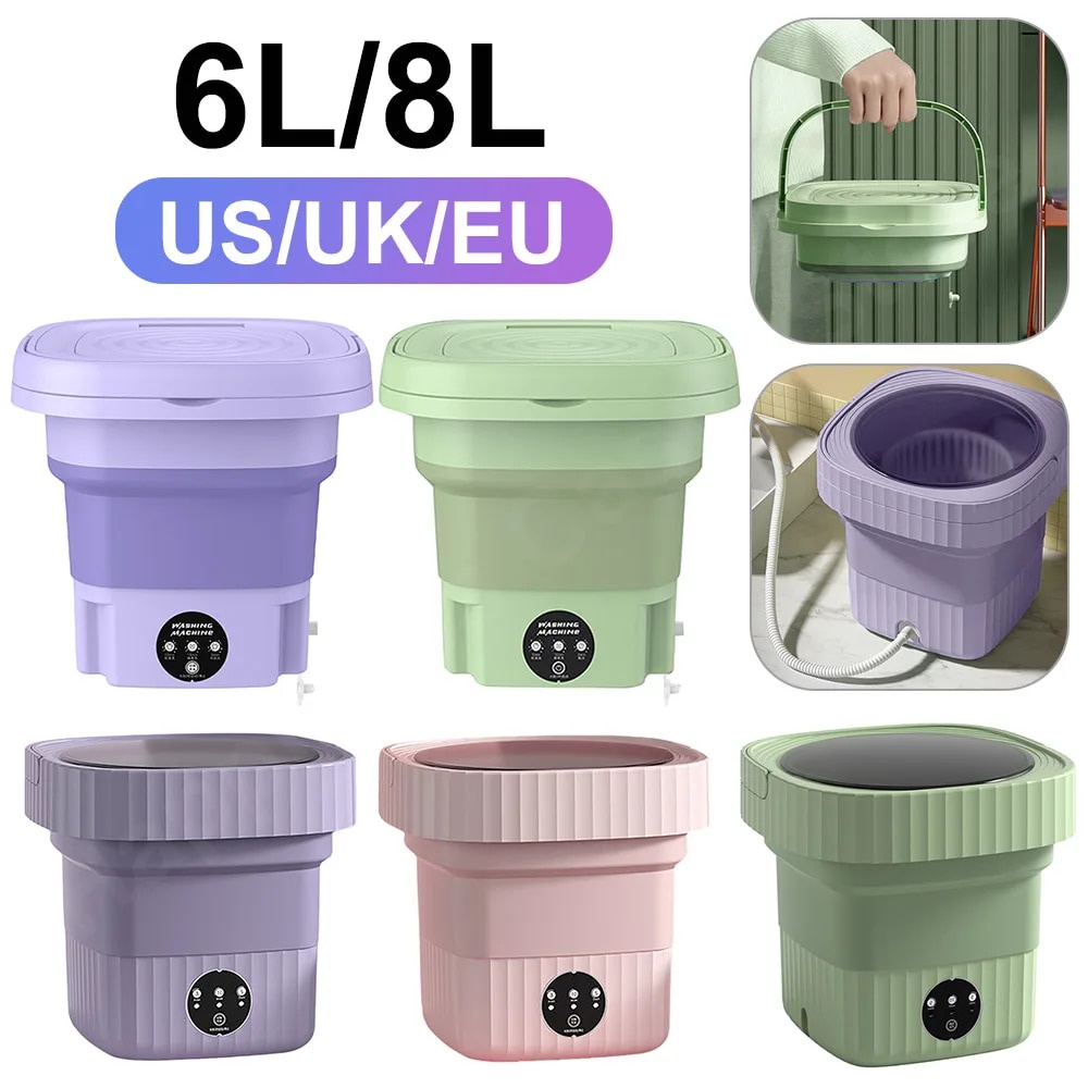 6/8L Foldable Washing Machine Mini Washing Machine With Spin Dryer ...