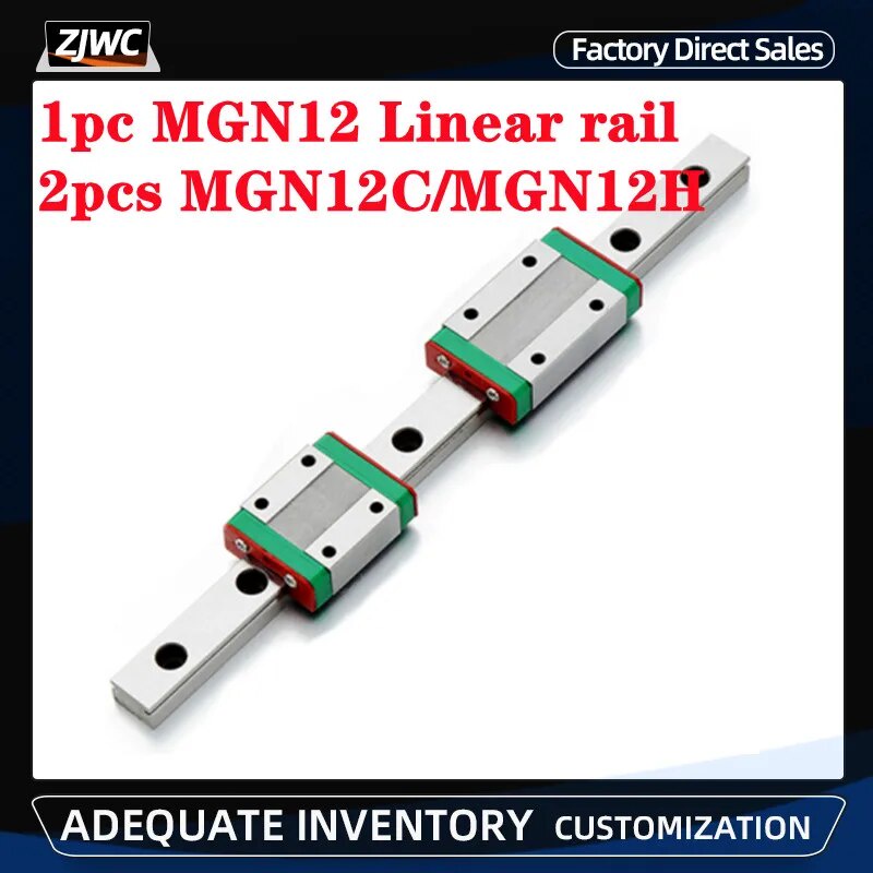 MGN12 300 350 400 450 500 600 800 1000mm miniature linear rail slide ...