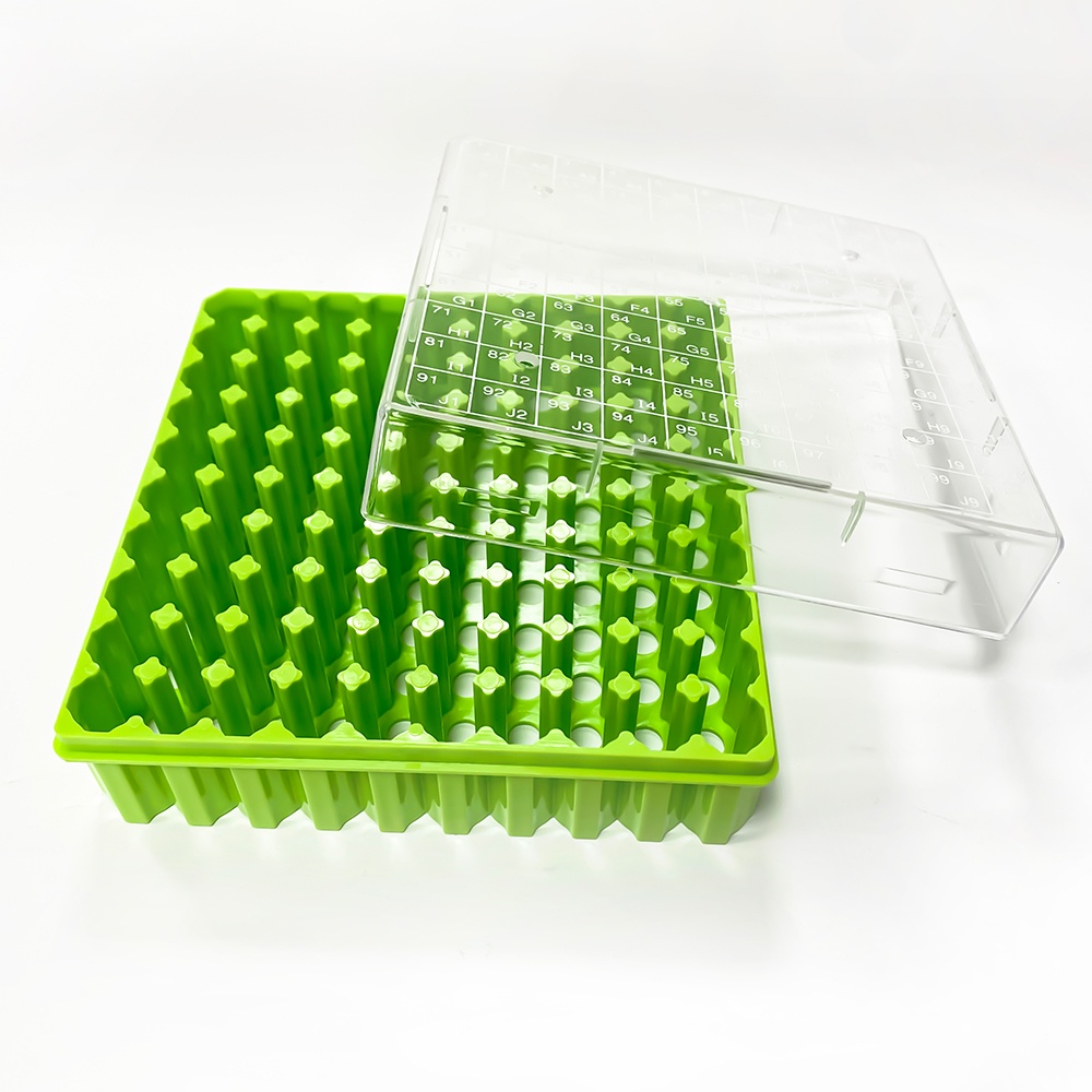 paper 100 well hinged Cryovial Storage Box 81 Wells Cryo Tube Rack ...