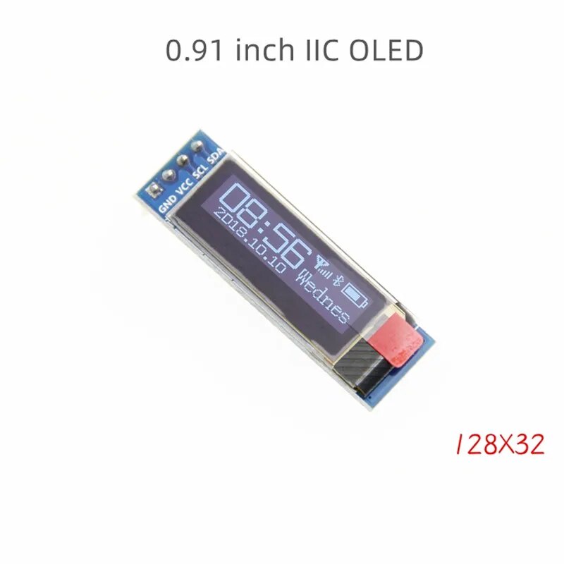 99h 0.91 inch OLED display module IIC 12C SPI serial port 4 pin white ...