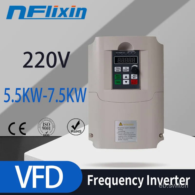 220V 5.5KW VFD Inverters Converters, Variable Frequency Driver Single ...