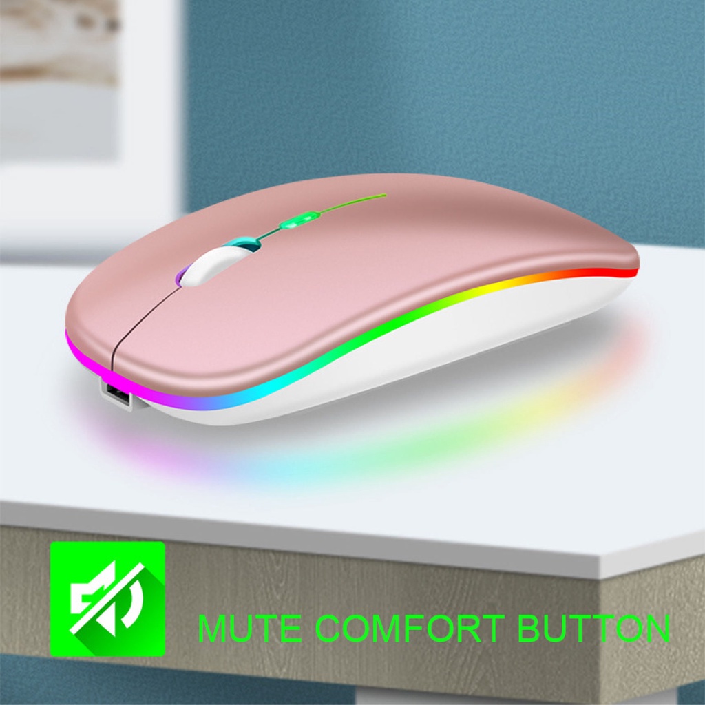 FIREWOLF Wireless Mouse Rechargeable USB Mouse Silent 2.4Ghz Receiver ...