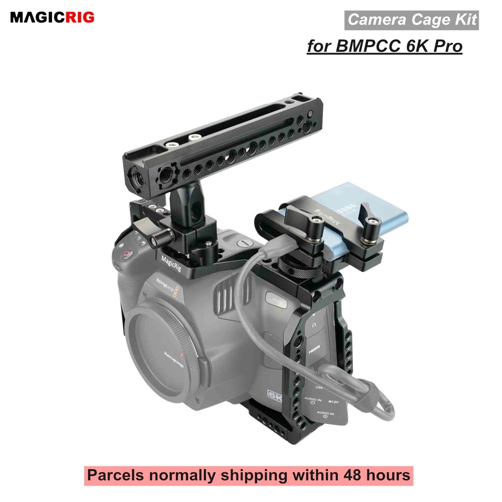 MAGICRIG BMPCC 6K Pro Cage with Rotating NATO Handle + T5 SSD Holder ...