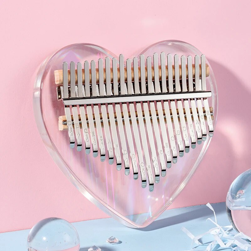 ☄Kalimba 17/21 Keys Transparent Lucency Acrylic Keyboard Finger Piano ...