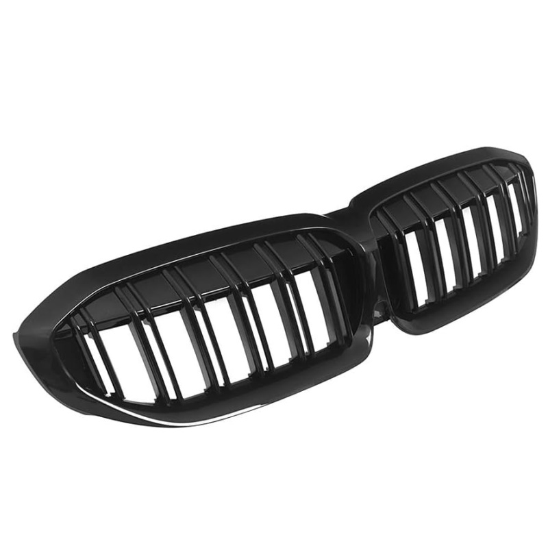 gloss black single double slat diamond grill front bumper kidney grill ...