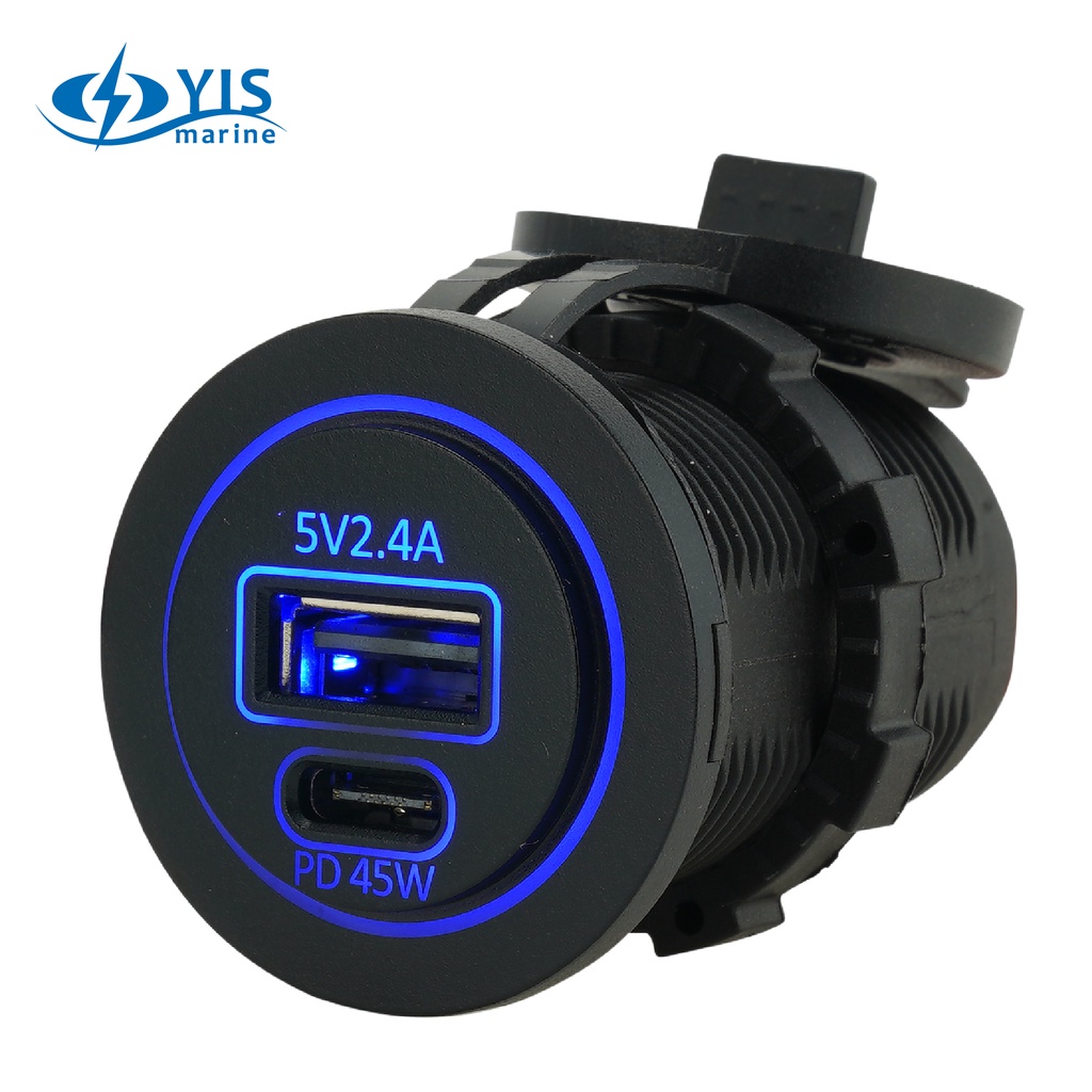 DIY PD 12v dual usb socket charger bus car port adapter power outlet ...
