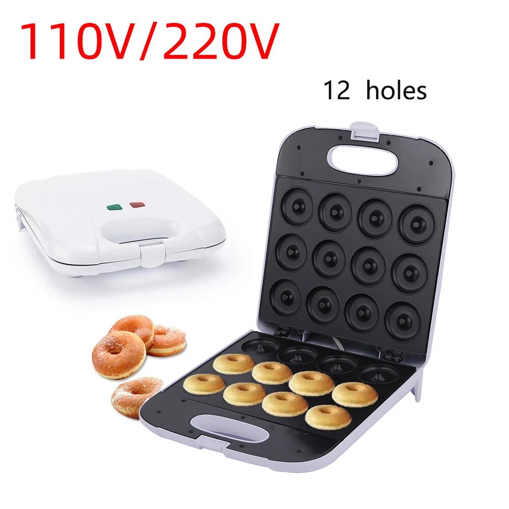 1400W Electric12 holes Mini Donut Maker Machine Non-stick Coated 110 ...