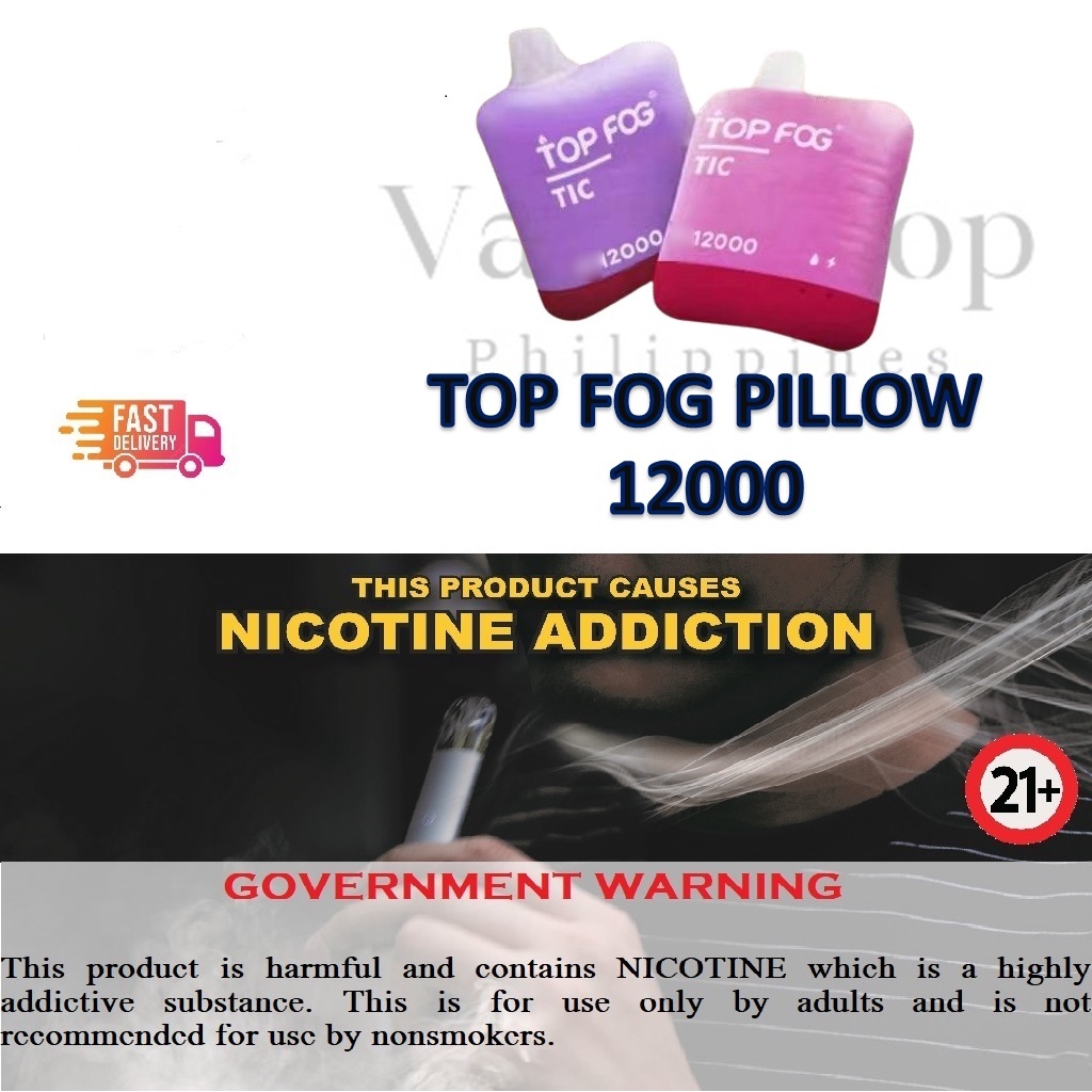 Top Fog Pillow 12000 Disposable Rechargeable HGJSNH 1K1V | Shopee ...