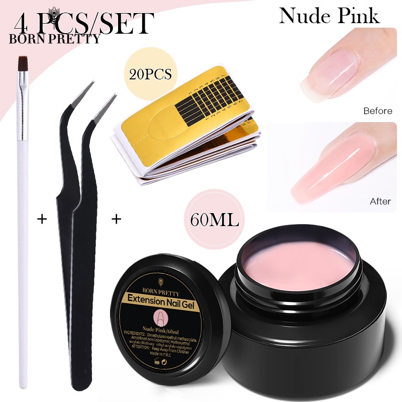 BORN PRETTY 24 pcsset 60ml Hard Jelly Nail Extension Gel Nail Art ...