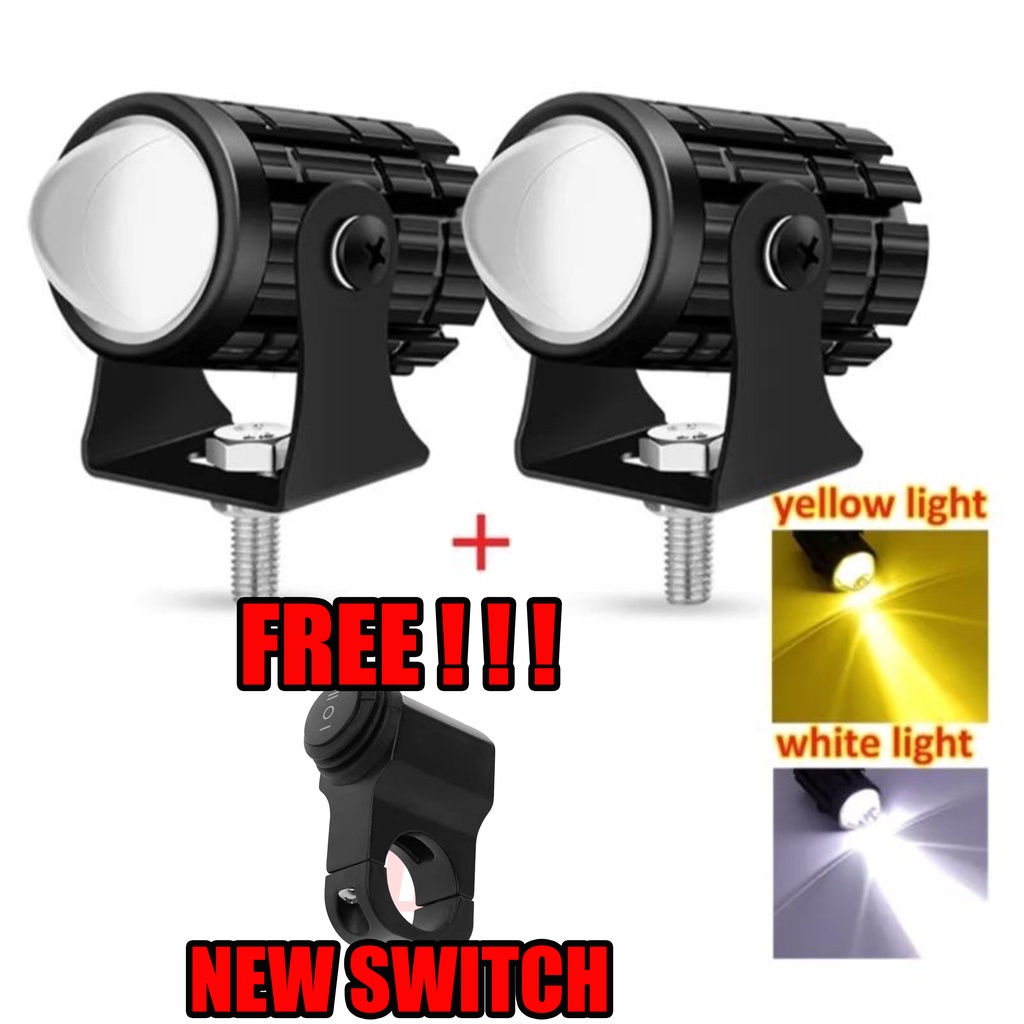 Mini Driving Light White+Yellow Pair of Universal High Quality Led ...