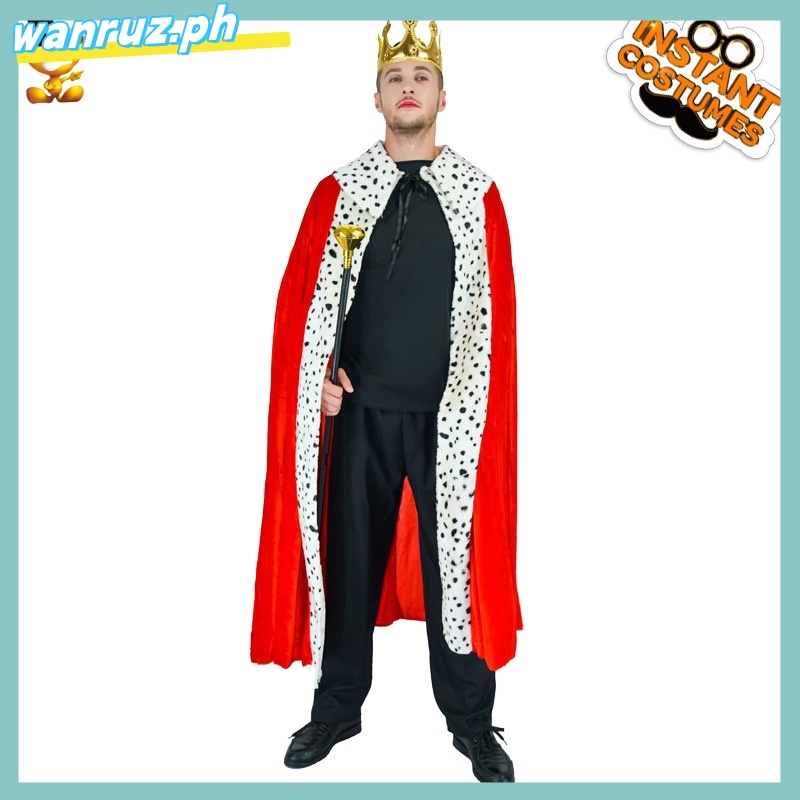Mens Luxury King Cape Noble King Costumes Prince Cosplay Christmas Red ...