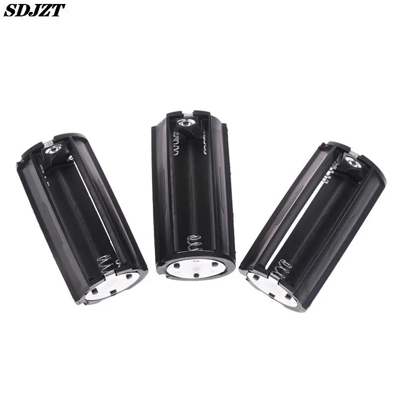 Black Cylindrical Battery Adapter Case 3x AA to D Size Battery Holder ...