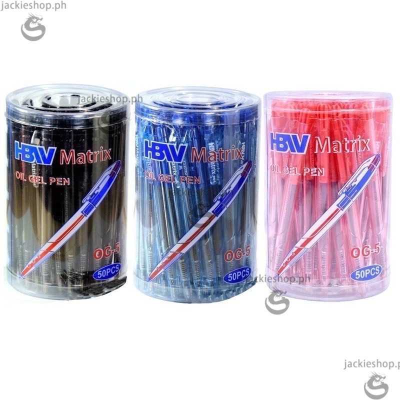 HBW MATRIX OIL GEL PEN/BALLPEN OG-5 50 PCS COLOR | Shopee Philippines