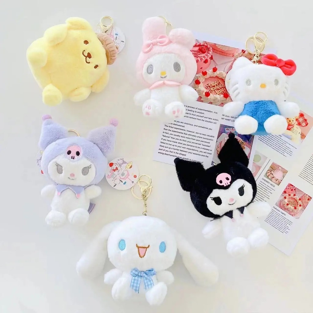12cm Sanrio My Melody Cinnamoroll Kuromi Hello Kitty Purin Plush Anime