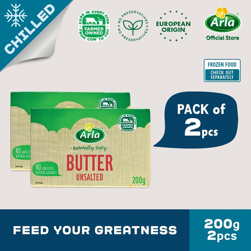 Arla Unsalted Butter 200g 2-Pack | Shopee Philippines