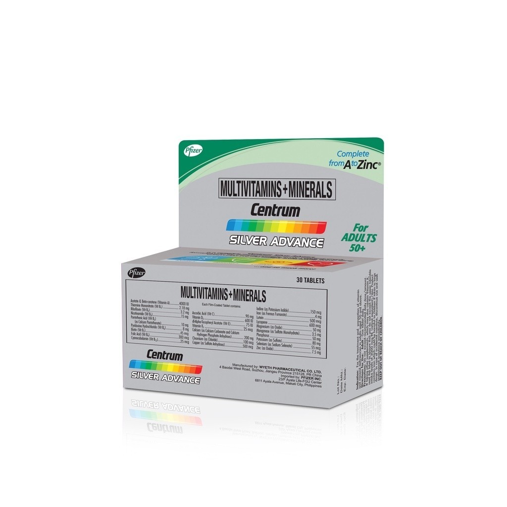 Centrum Silver Advance 30s Multivitamins + Minerals for 50+ Healthy ...