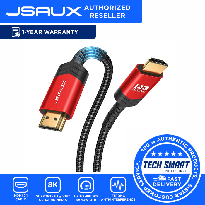 JSAUX 8K HDMI 2.1 Cable 8K@60Hz (6.6ft, 10ft) | Shopee Philippines