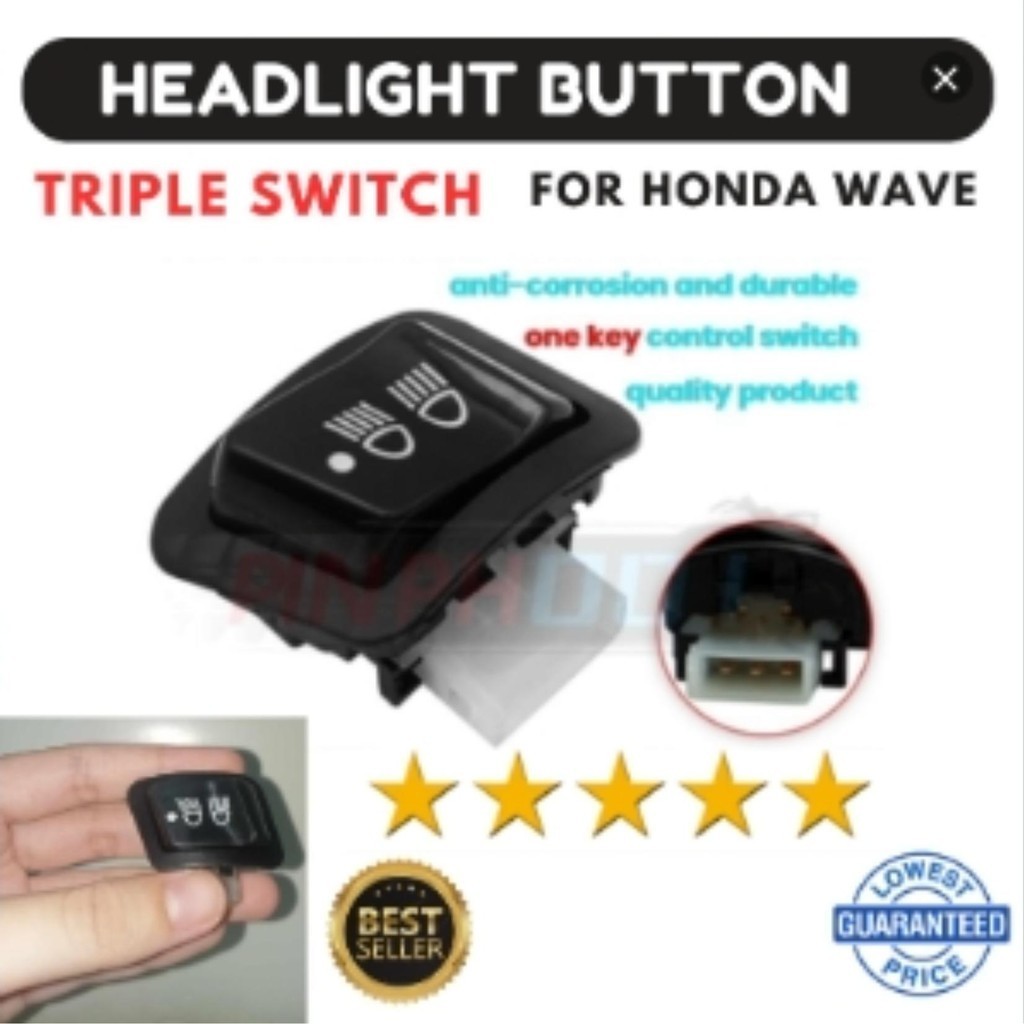 ORIGINAL tri-switch for HONDA WAVE 100 (SMALL SIZE) WITH LED HEADLIGHT ...