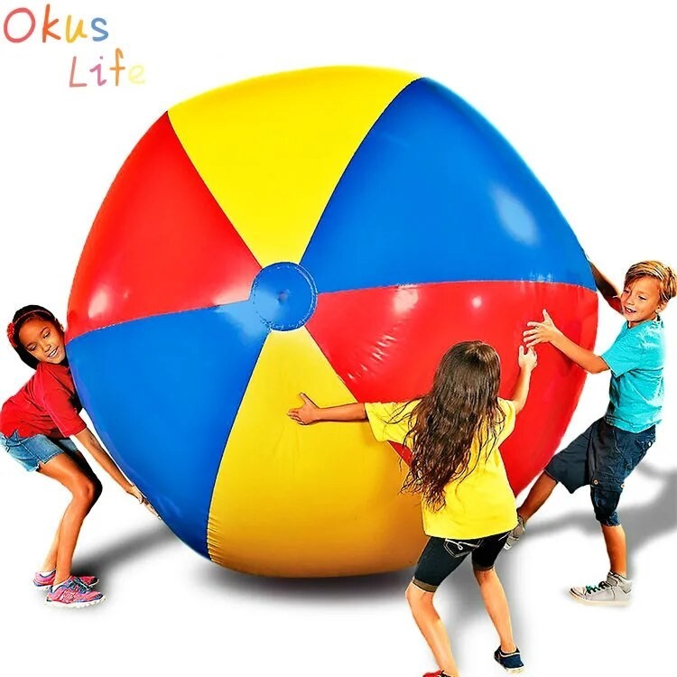 Hot 80cm/100cm Giant Inflatable Beach Ball Large Three-Color Thickened ...