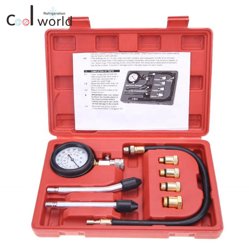 Compression Tester Pressure Gauge Tester Kit Motor Auto Petrol Gas ...
