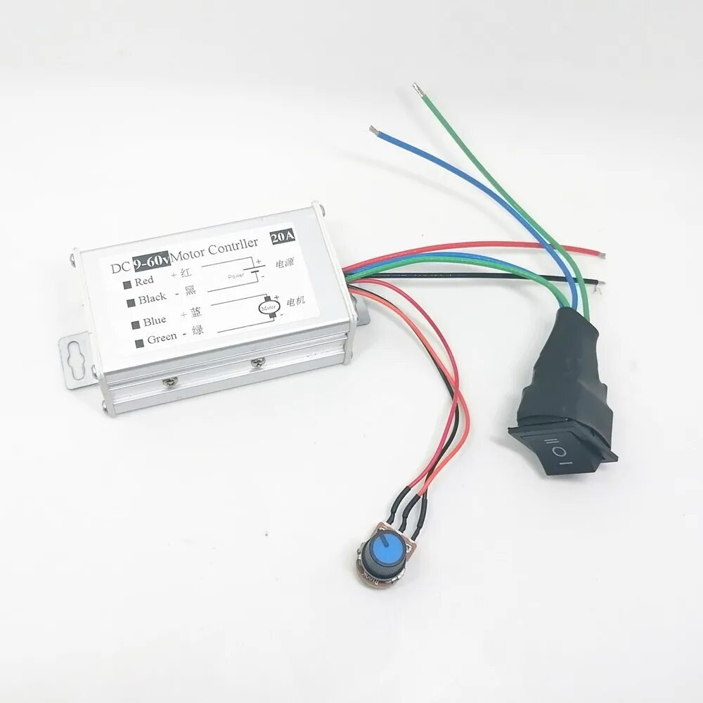 DC12V 24V 36V 48V 20A 1200W 25KHZ PWM DC Motor Controller Stepless ...