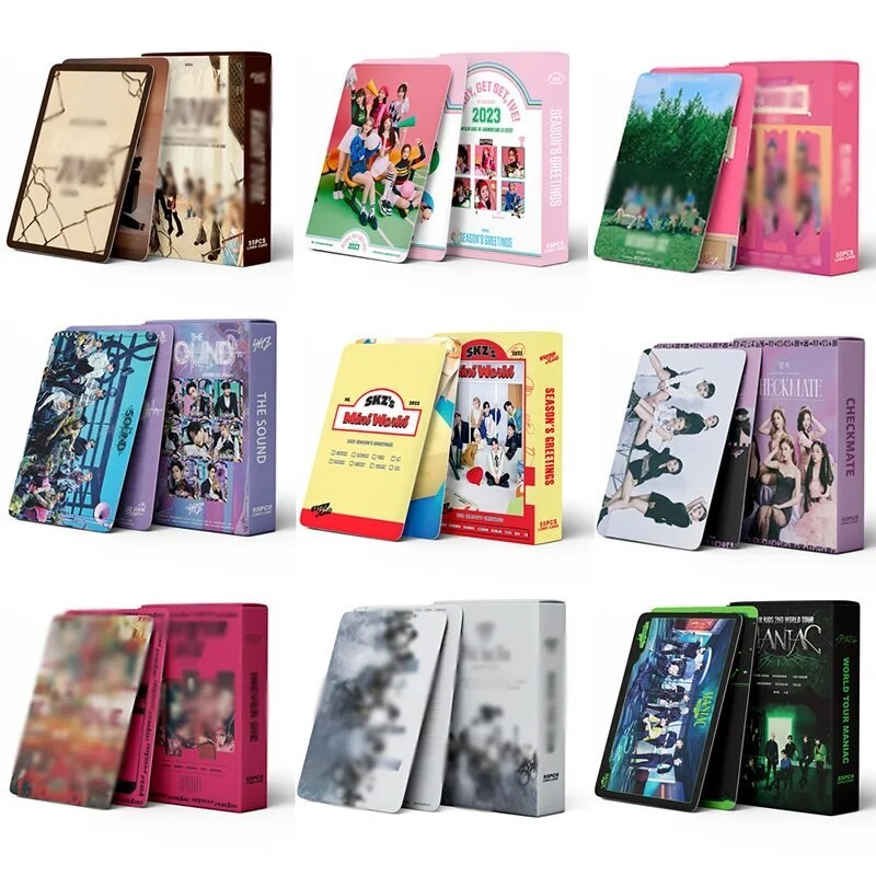 02V 55Pcs/Set Kpop Hot Idol TWICE IVE ATEEZ GI-DLE Kep1er ITZY High ...