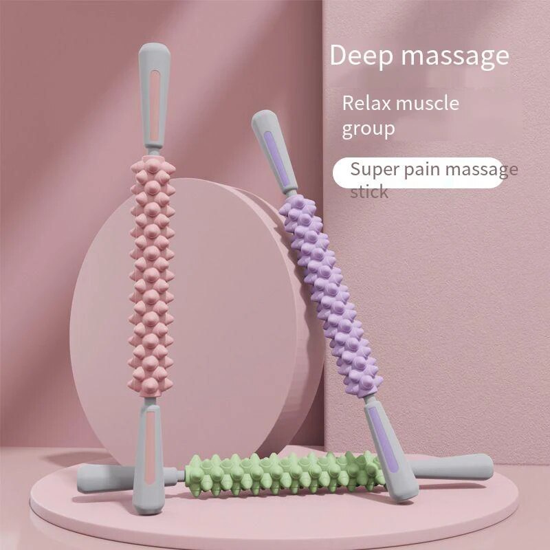 ☹Yoga massage stick wolf-teeth stick muscle relaxer household roller ...
