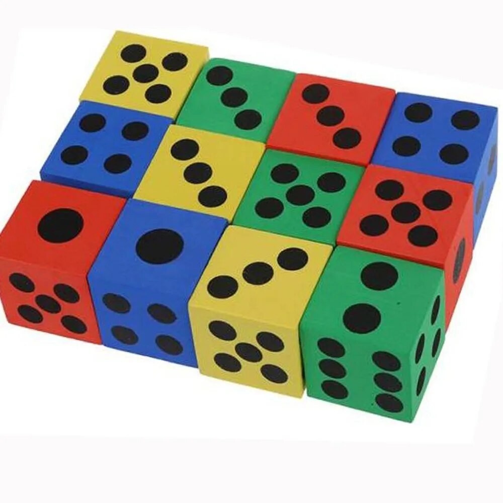 Educational Foam Dot Dice Large Kids Toys Colorful Foam Sponge Dice ...