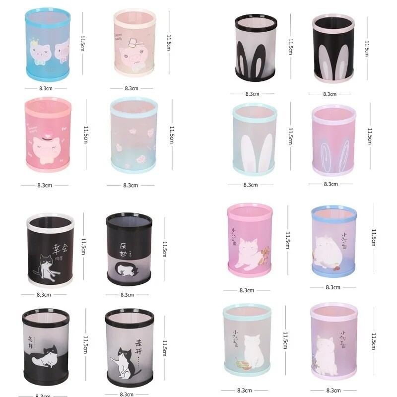 DIY creative plastic pen holder cute cartoon pen holder office desktop ...