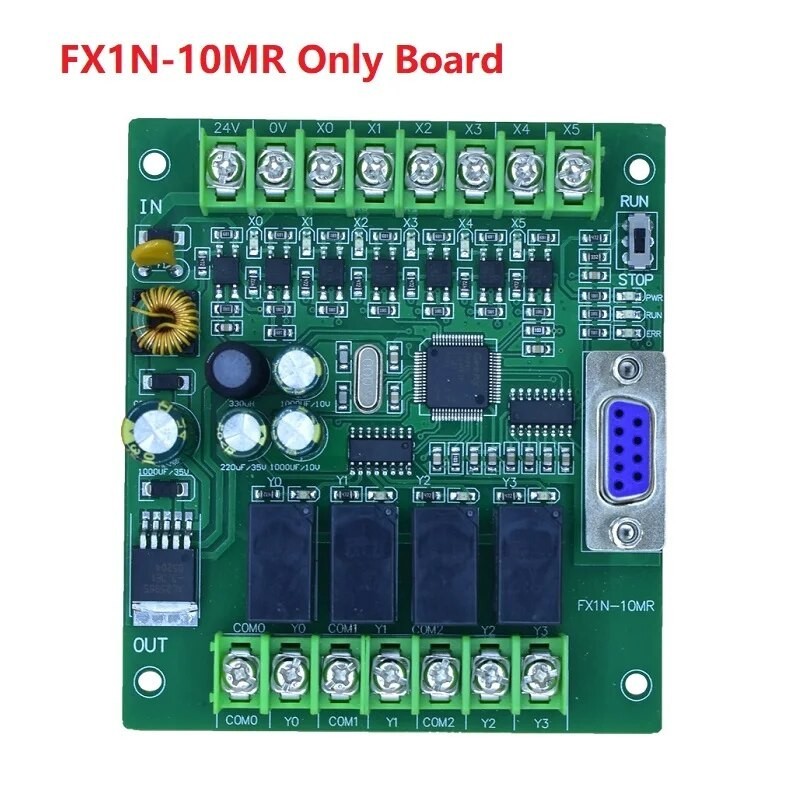 ☞fx1n 10mr10mt Plc Board With Shell Download Cable 6 In 4 Out Relay Transistor Output Dc24v Pow 8763