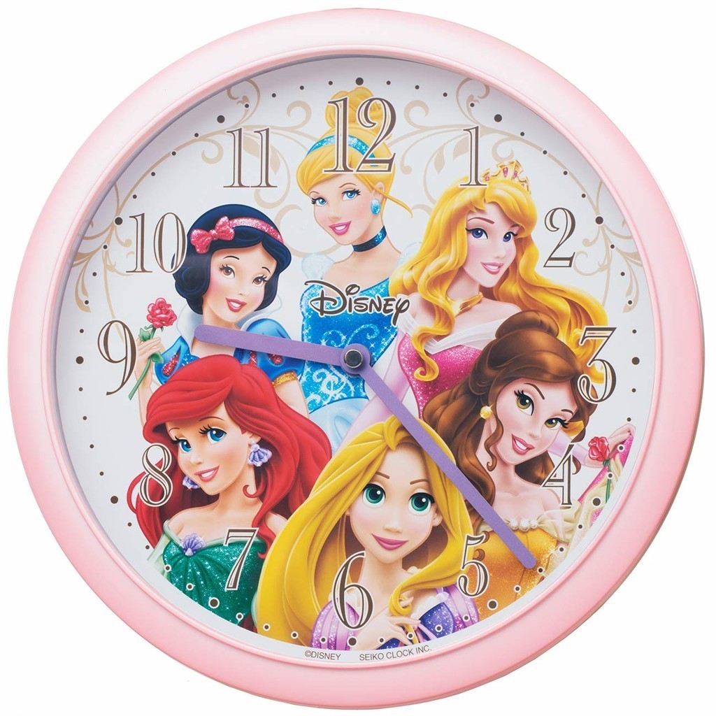 Seiko Cook Lock Clock Character Disney Princess Analog Pink Pearl Pearl ...