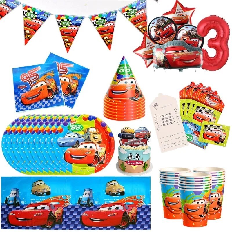 Disney Cars Lightning Mcqueen Birthday Party Decoration Kid Party Baby ...