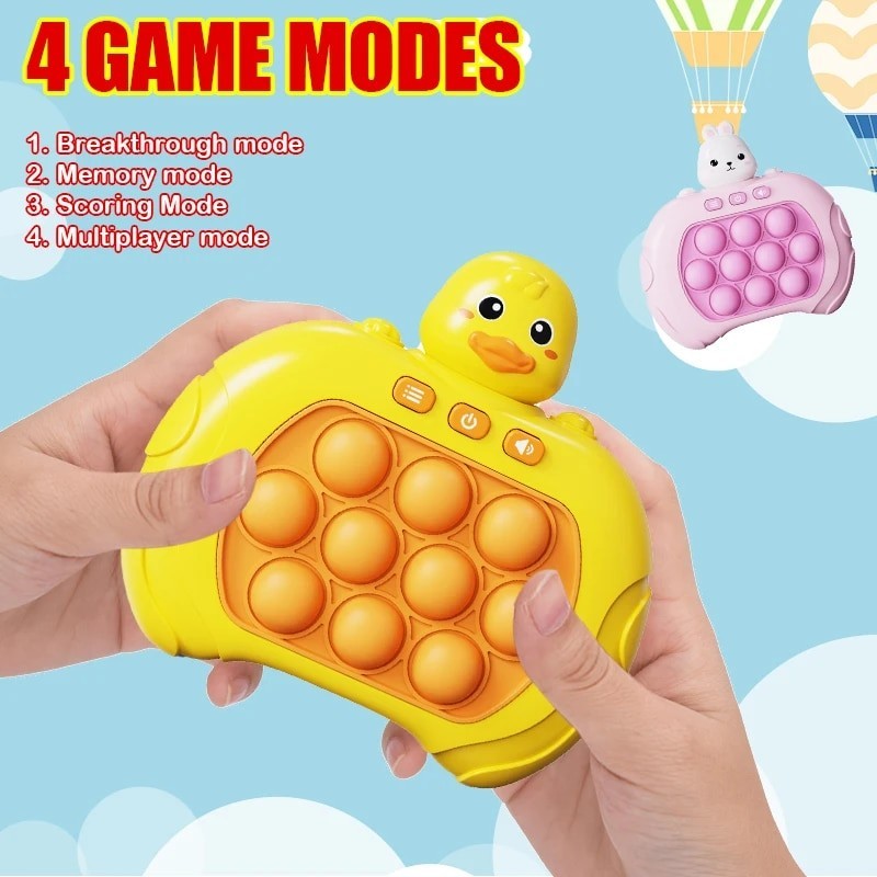 Pop Light Fidget Toys Quick Push Bubble Game Machine With Cartoon Fun ...