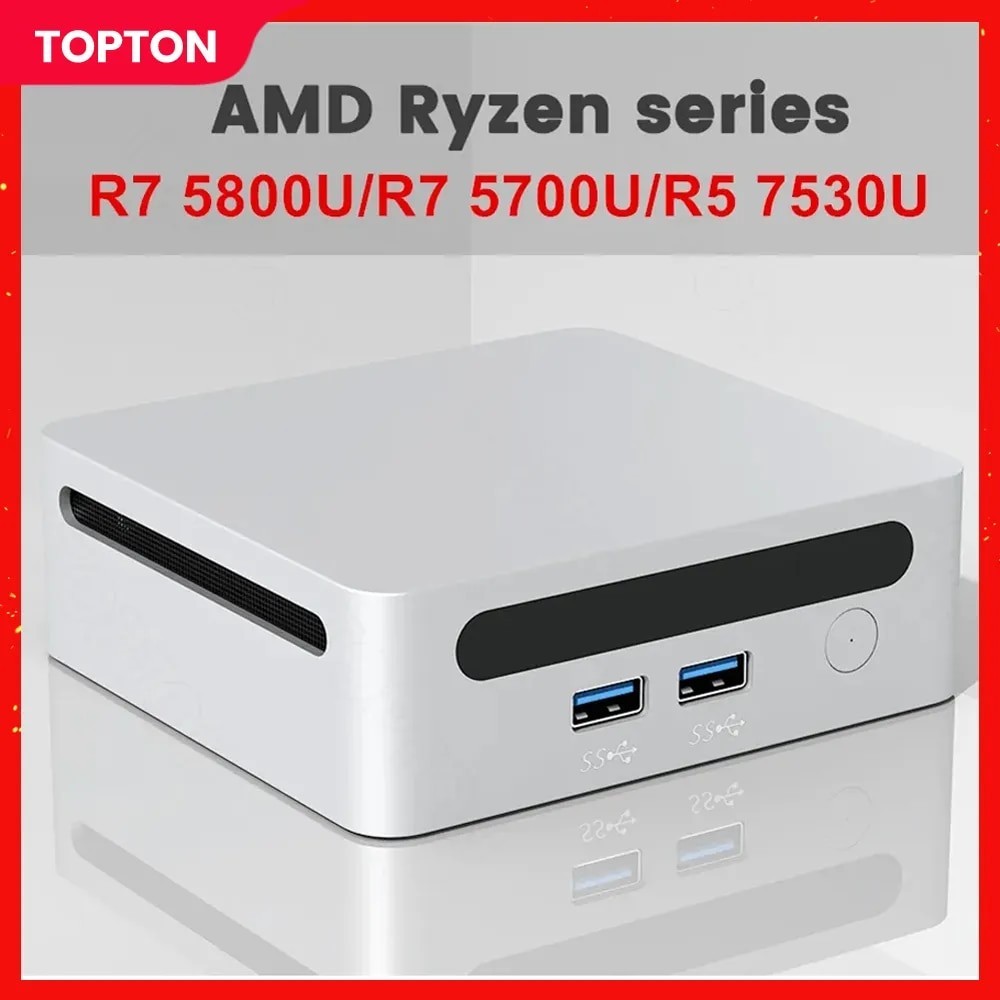 Topton Mini PC Gamer AMD Ryzen 9 5900HX 7 7730U 5800U 2xDDR4 2xNVMe ...