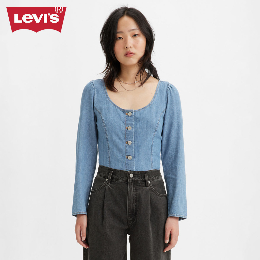 Levi's® Women's Daryn Long-Sleeve Corset Blouse A5966-0000 | Shopee ...