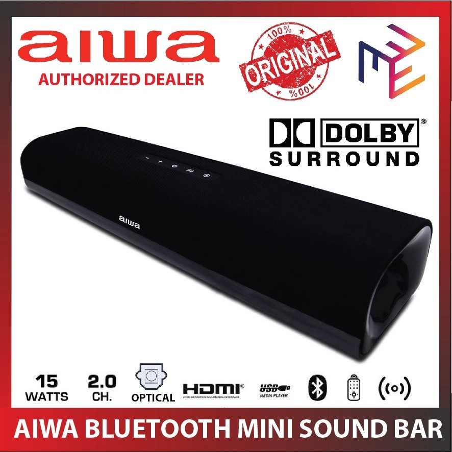 Aiwa by Winland Dolby Sound Bar Speakers Audio Soundbar w/ HDMI ARC USB AUX Optical BT AWMS850 ...