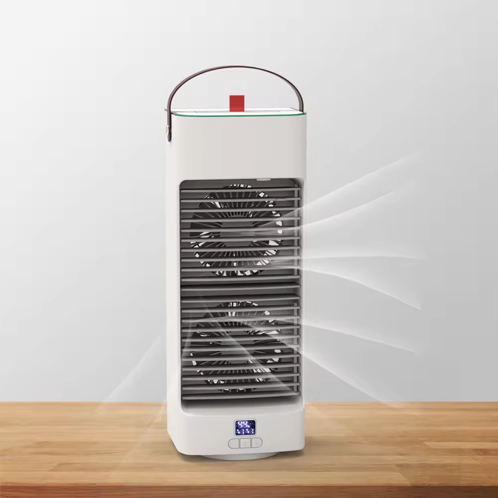 Standing Handle Fan&Humidifier 4000mAh Battery Smart Desktop FanHome ...