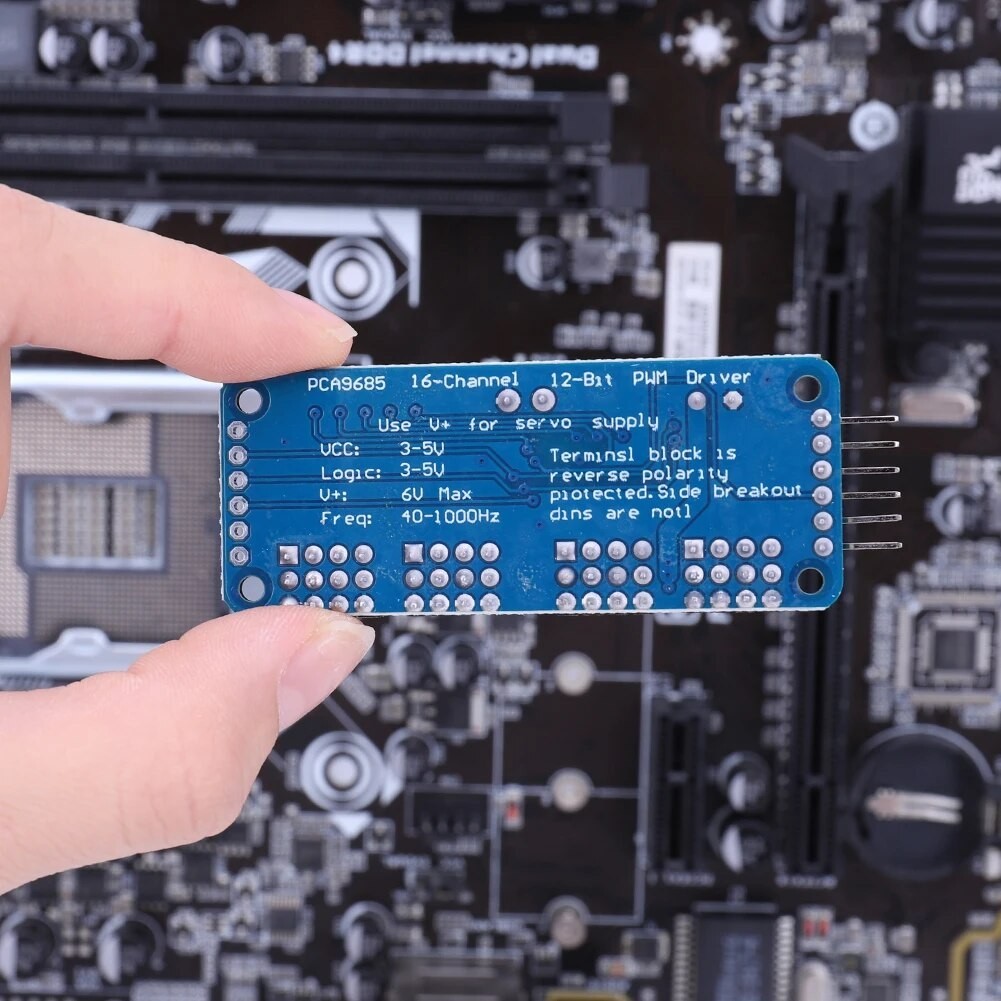 PCA9685 PWM Servo Motor Board Module IIC Interface 16 Channel 12-Bit ... PCA9685 PWM Servo Motor Board Module IIC Interface 16 Channel 12-Bit ...