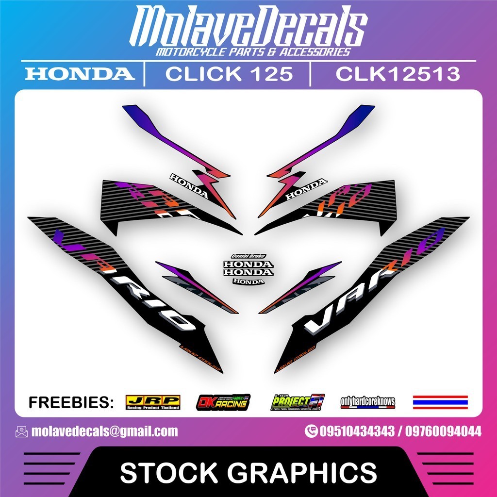 Honda Click 125 v3 2022 Stock Decals Minimalist CLK12513 | Shopee ...