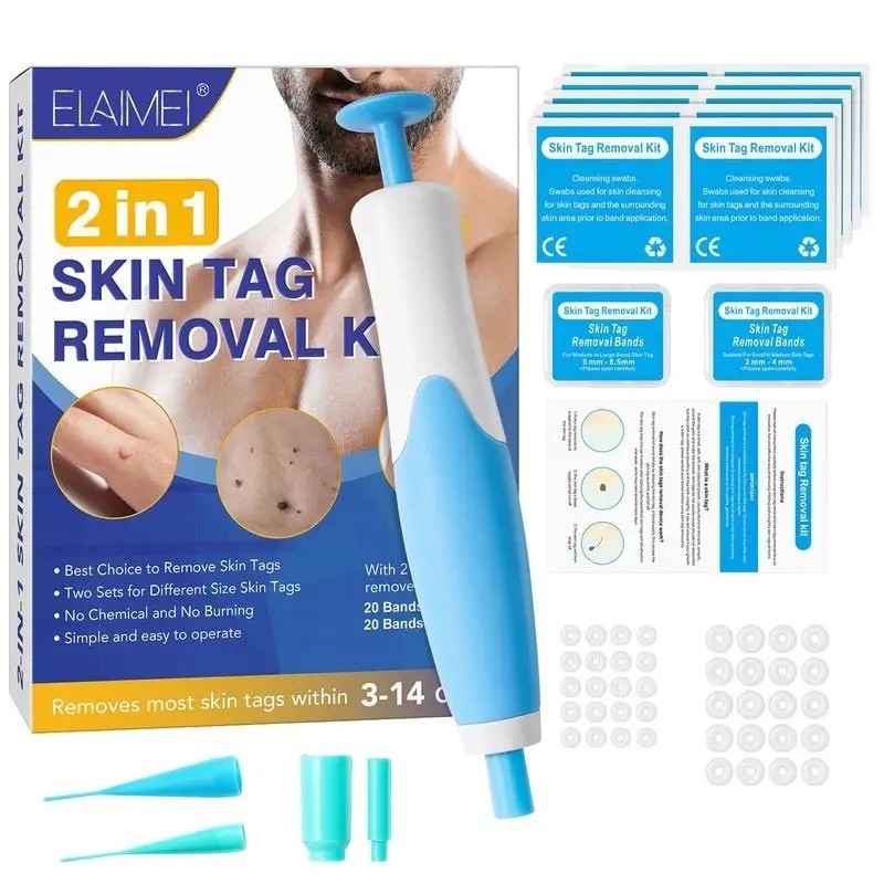 Kit Auto Skin Tag Remover Painless Mole Wart Remover With Cleansing ...