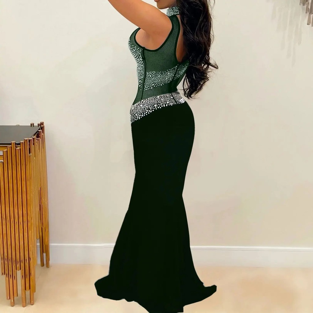 seckill Women Rhinestone Party Female Evening Plus Size Luxury Pretty ...