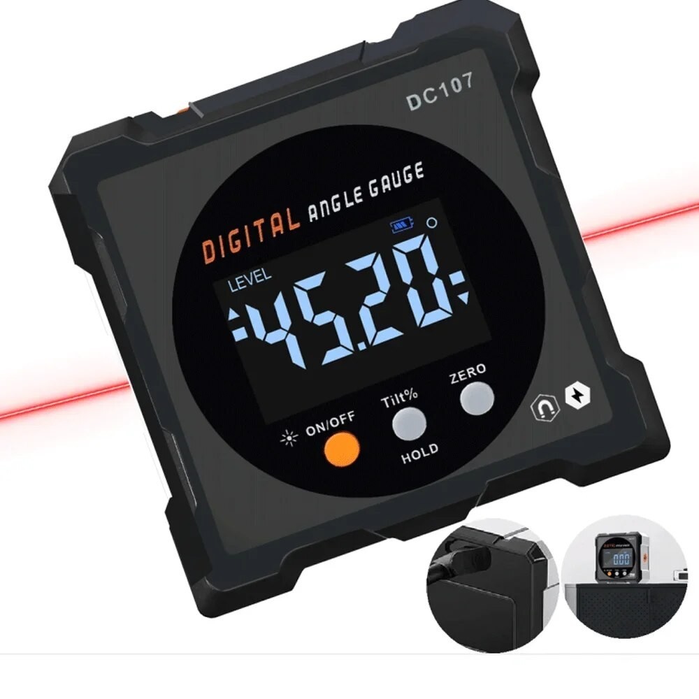 Laser Digital Protractor Inclinometer Protractor Laser USB Inclinometer ...