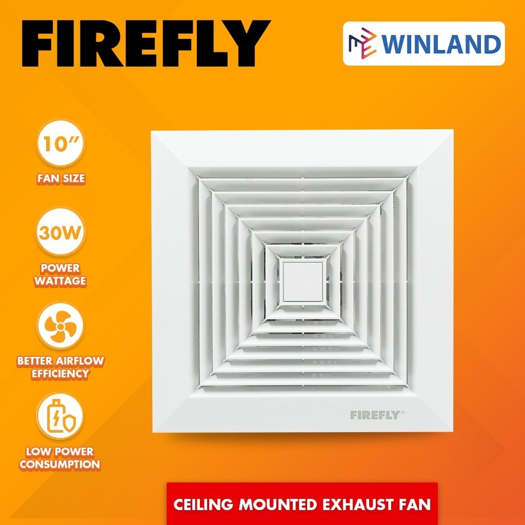 Firefly by Winland 8inch-12inch Ceiling Mounted Exhaust Fan Slim Radial ...
